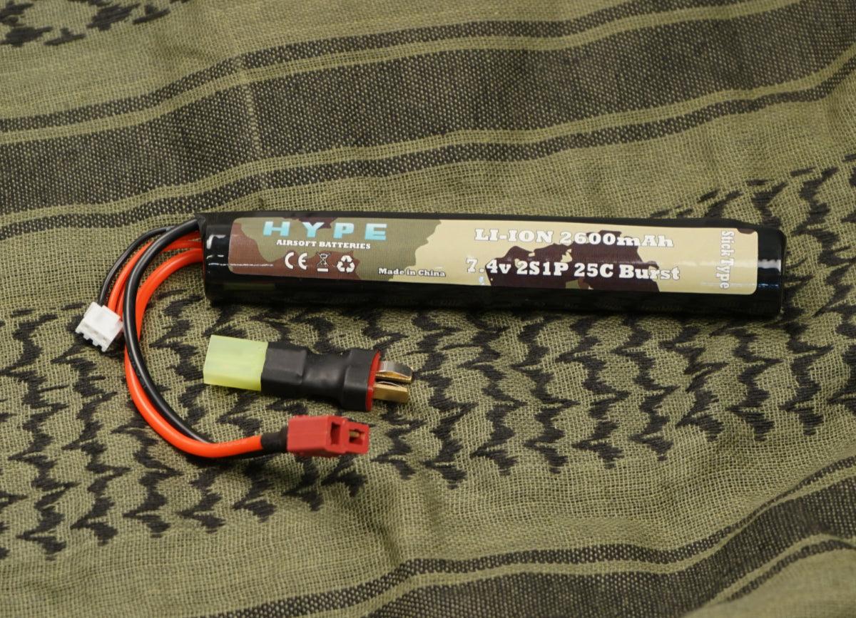 HYPE 7.4v 2600mAh Li-Ion Battery - Stick - Universal – Airsoft Atlanta